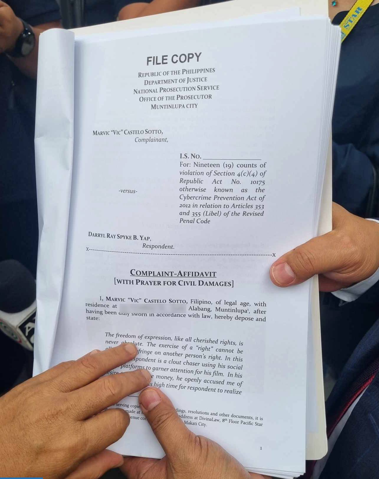 Vic Sotto files case against Darryl Yap over ‘The Rapists of Pepsi Paloma’ film • PhilSTAR Life